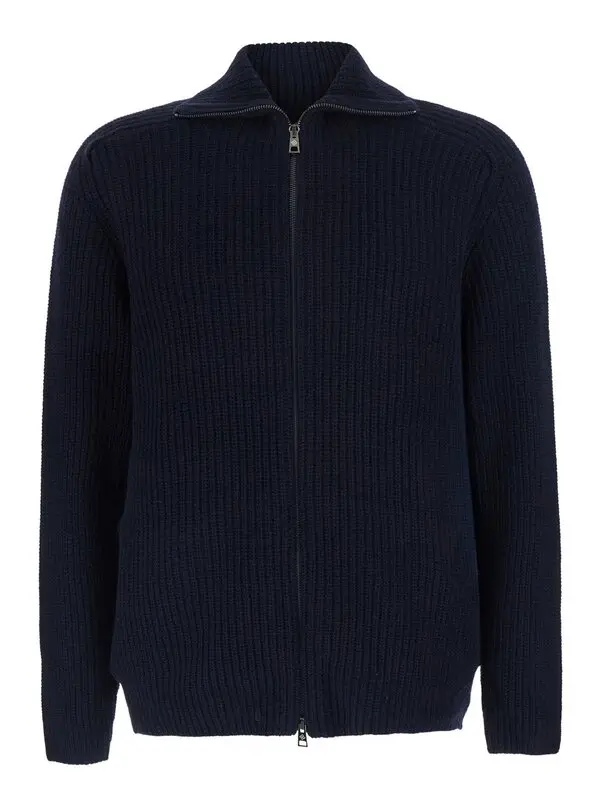 Tagliatore Full Zip Hoodie Blue