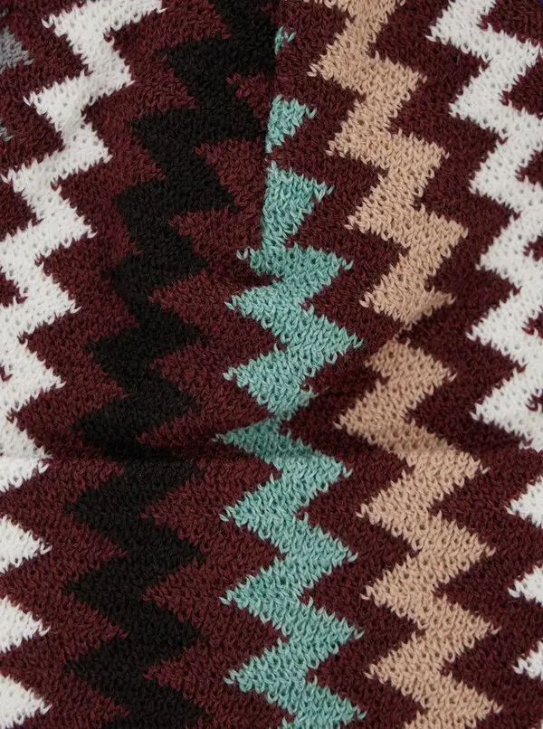 Missoni Beanie With Turn-up Brim Zigzag Motif In Wool Blend For