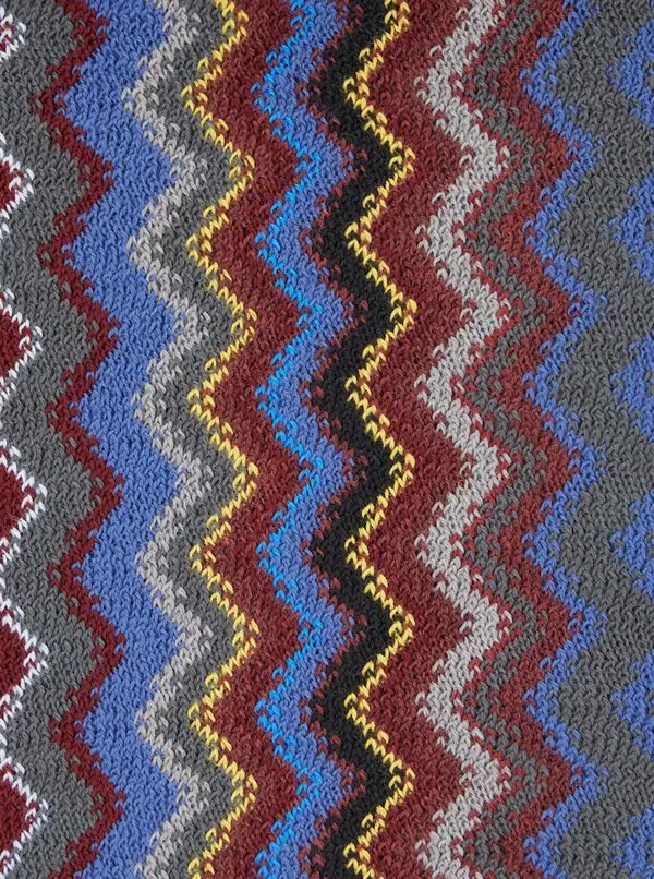 Missoni Scarf With All-over Zig Zag Motif And Fringed Edge In Wool And Fabric Blend For