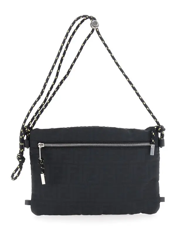 Fendi Ff Allover Zip Con Laccetto In Pelle