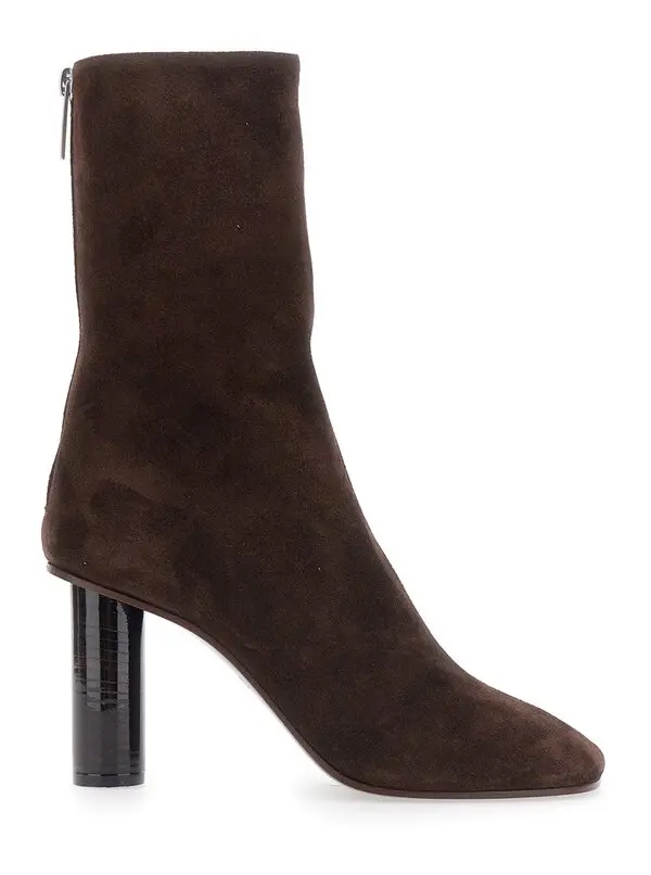 Paris Texas Alice Ankle Boot 85 With 8.5 Cm Heel In Brown Leather - Multicolor