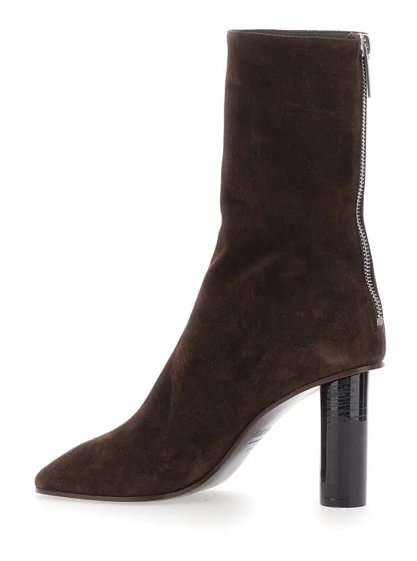 Paris Texas Alice Ankle Boot 85 With 8.5 Cm Heel In Brown Leather - Multicolor