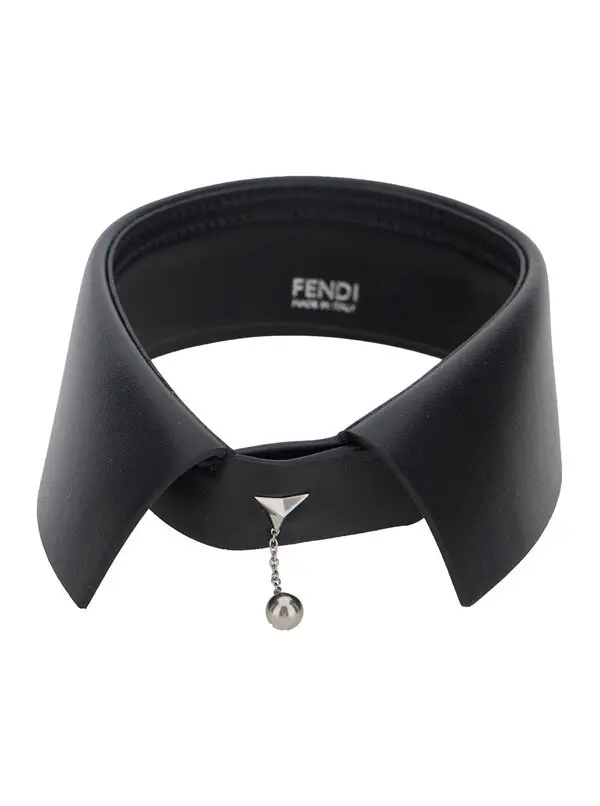 Fendi Leather Collar Necklace With Charm