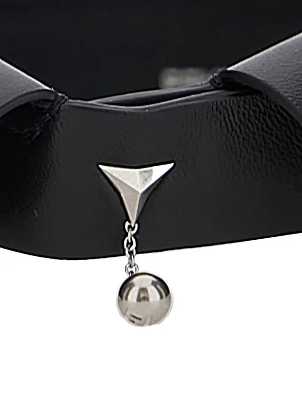 Fendi Leather Collar Necklace With Charm