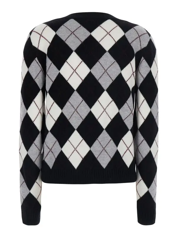LISA YANG Antoni Argyle V-neck Cashmere Sweater - Multicolor