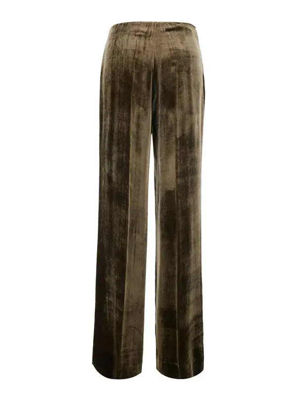 P.a.r.o.s.h Velvet Wide Leg Pants - Brown