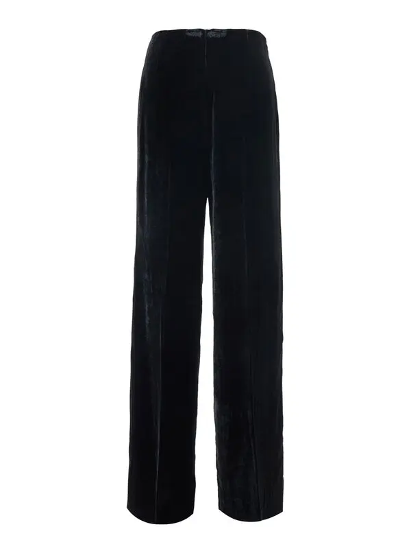 P.a.r.o.s.h Oversized Velvet Wide-leg Pants - Black