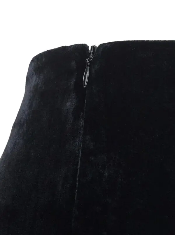 P.a.r.o.s.h Oversized Velvet Wide-leg Pants - Black