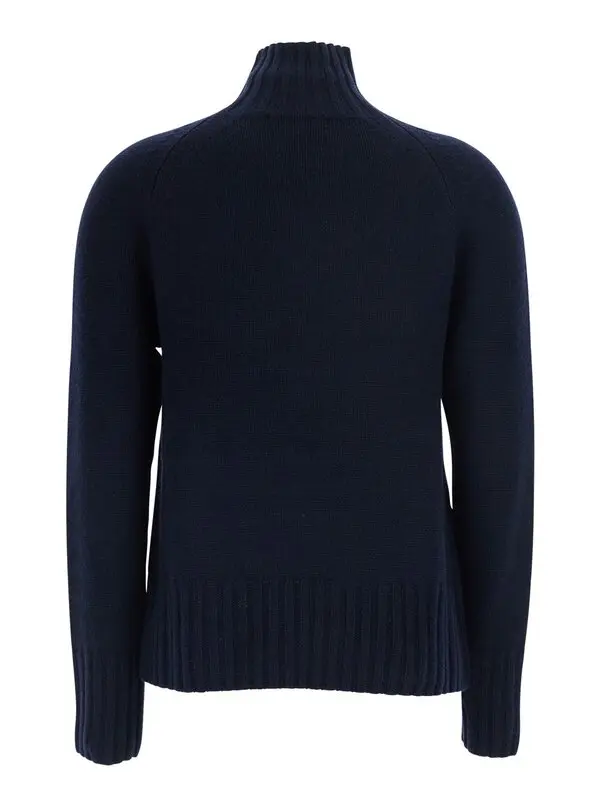 Max Mara Wool Round Neck Long Sleeve Sweater - Multicolor