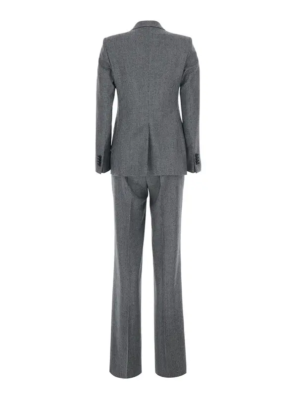 Tagliatore Double-breasted Suit With Peak Revers In Wool Blend For