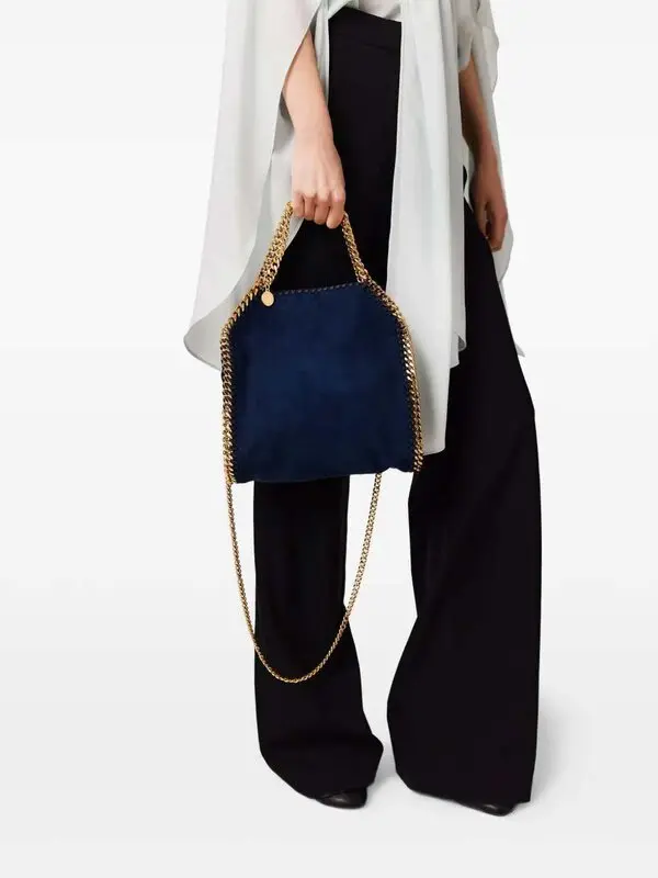 Stella McCartney Falabella Tote Bag With Chain Trim - Blue