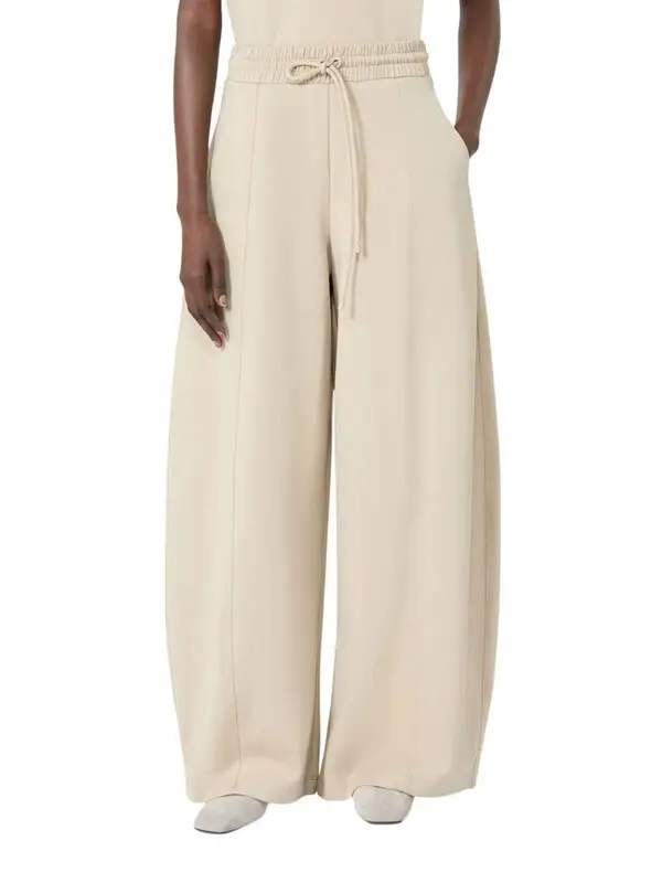 Max Mara Technical Cotton Jersey Barrel-leg Trousers Rock