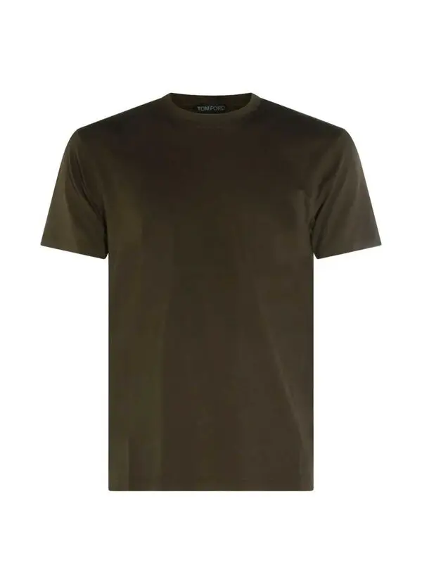 TOM FORD Embroidered Logo Crew-neck T-shirt - Brown