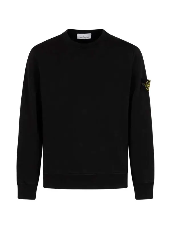 Stone Island Sweatshirt With Appliqu - Black