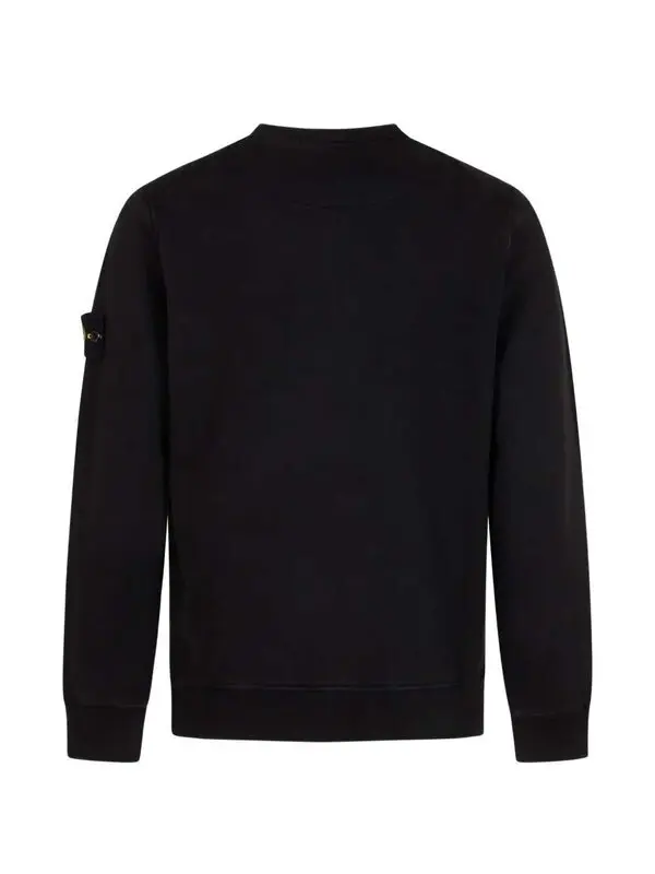 Stone Island Sweatshirt With Appliqu - Black