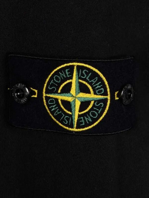 Stone Island Sweatshirt With Appliqu - Black