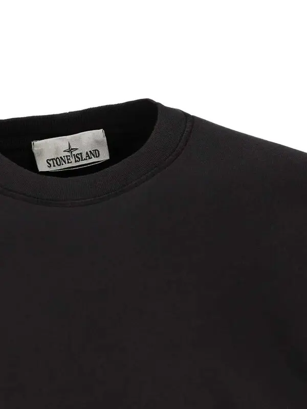 Stone Island Sweatshirt With Appliqu - Black
