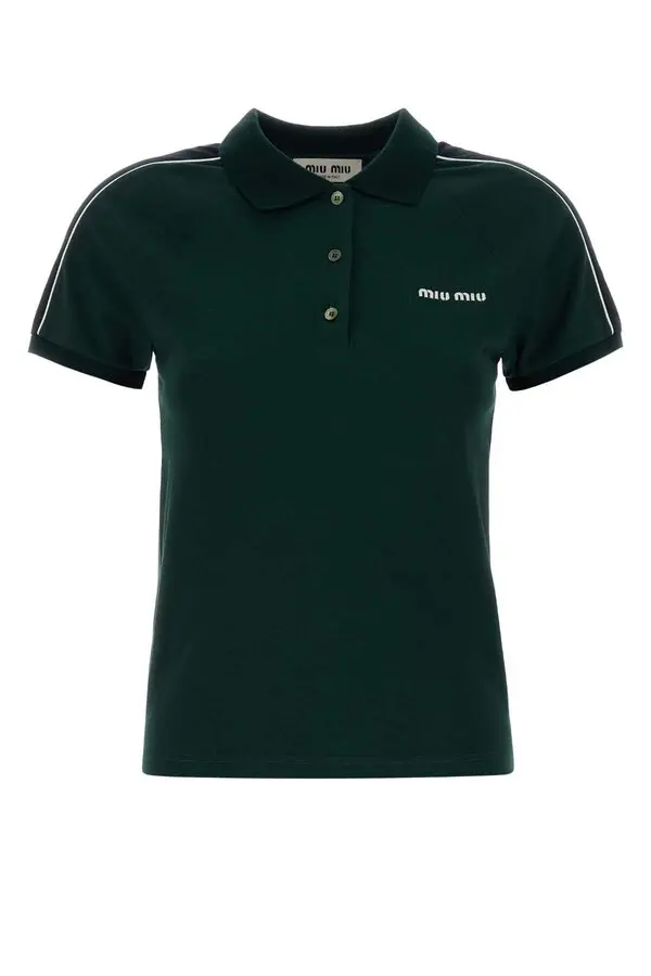 Miu Miu Cotton Polo Shirt With Contrast Trim