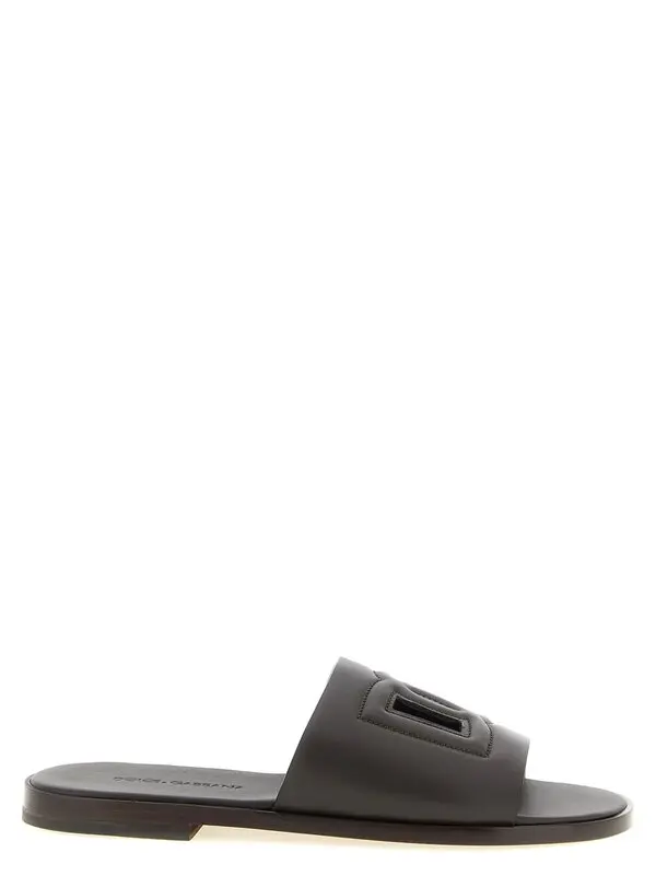 Dolce & Gabbana Dg Light' Calfskin Leather Sandals