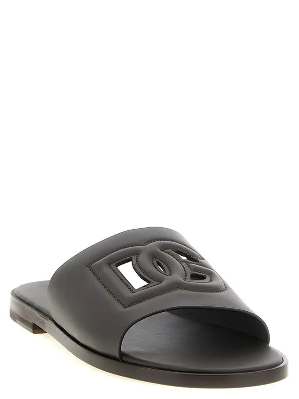 Dolce & Gabbana Dg Light' Calfskin Leather Sandals