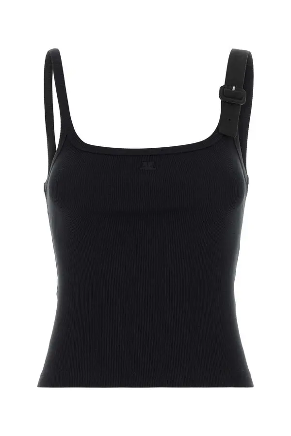 COURREGES Stretch Cotton Tank Top