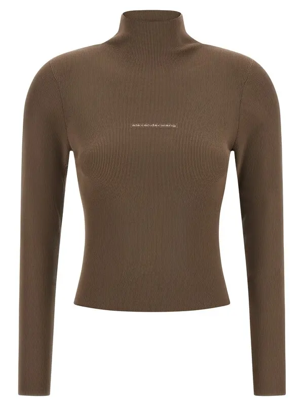 Alexander Wang Logo Ribbed Sweater
