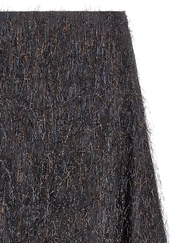 Peserico Midi A-line Skirt With Metallic Fringes - Blue