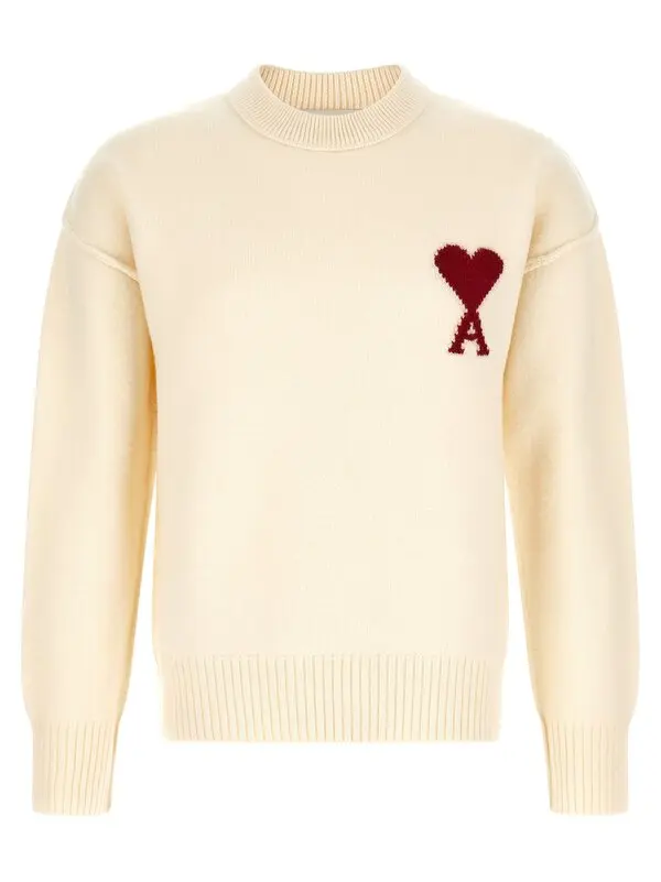 AMI Paris De Coeur' Wool Sweater - Red