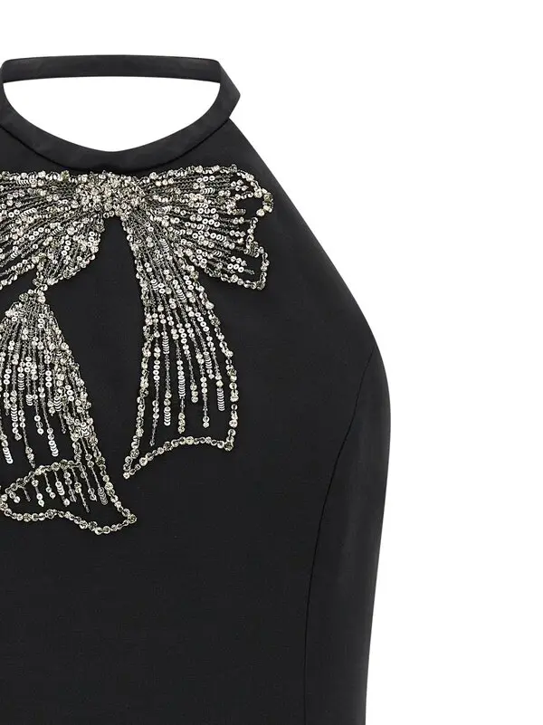 Valentino Garavani Crepe Couture Mini Dress With Embroidered Bow