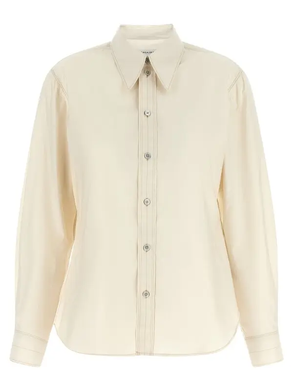 LEMAIRE Pointed Collar Shirt In Cotton And Silk Blend - Cream