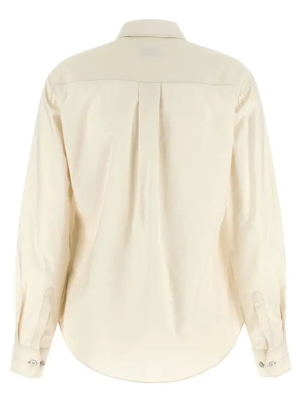 LEMAIRE Pointed Collar Shirt In Cotton And Silk Blend - Cream
