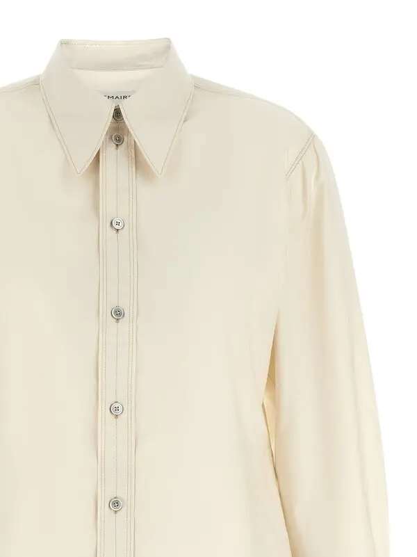LEMAIRE Pointed Collar Shirt In Cotton And Silk Blend - Cream