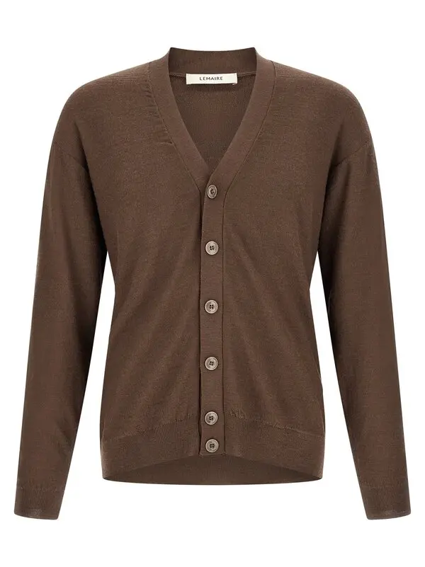 LEMAIRE Relaxed Twisted Cardigan - Brown