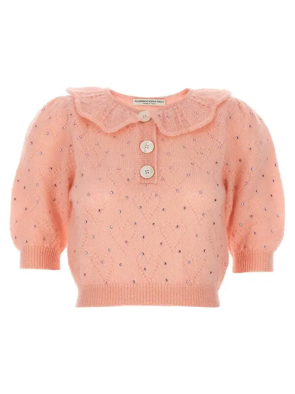 Alessandra Rich Rhinestone Sweater