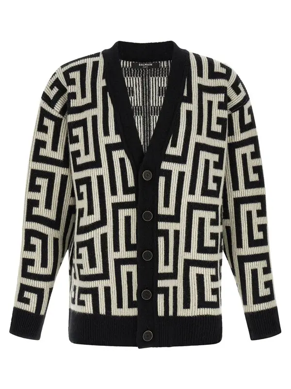 Balmain Monogram Macro Cardigan - Multicolor