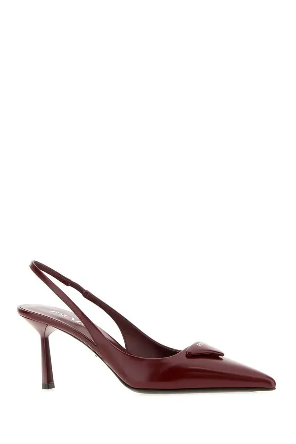 Prada Leather Slingback Pumps - Red