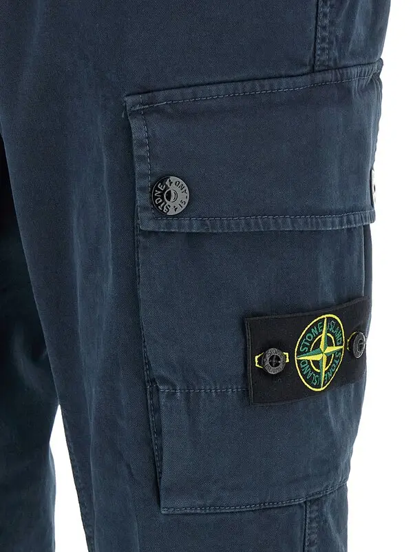 Stone Island 3100034' Cargo Pants In Garment-dyed Stretch Organic Cotton