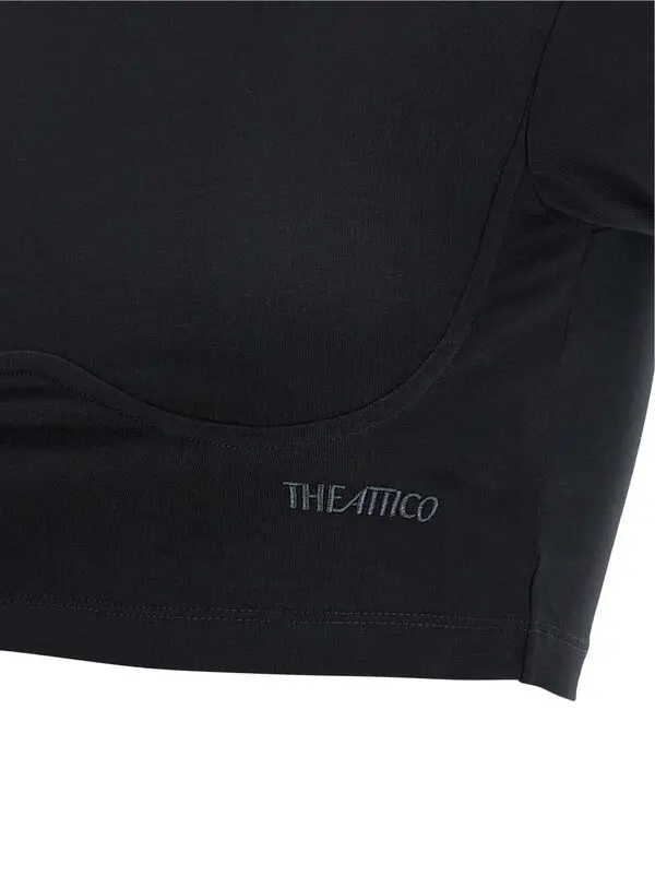 Attico Bustier Crop T-shirt - Black