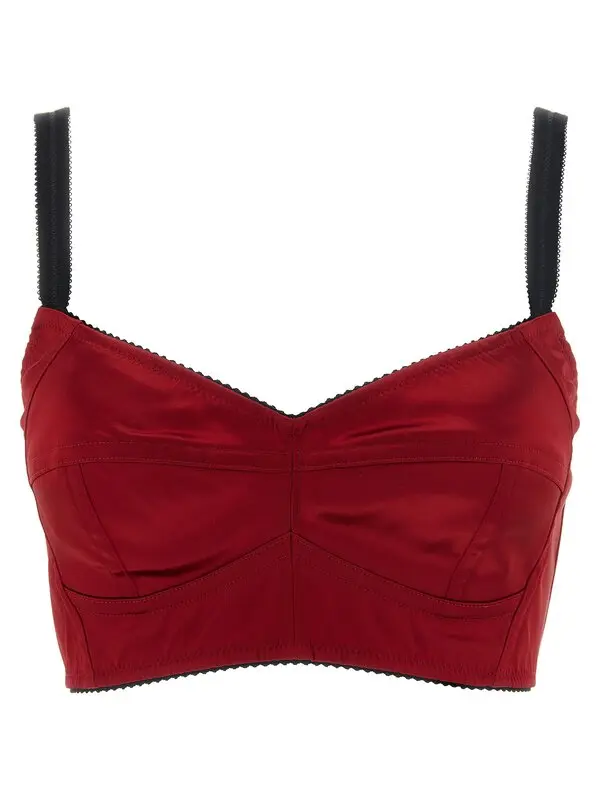 Dolce & Gabbana Bustier Top With Stitching - Red