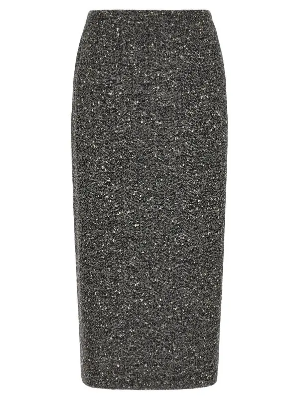 Valentino Garavani Chevron Bouclé Pencil Skirt