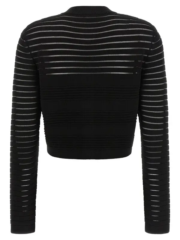 Balmain Semi-transparent Stripes Cardigan
