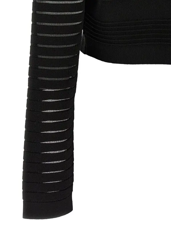 Balmain Semi-transparent Stripes Cardigan
