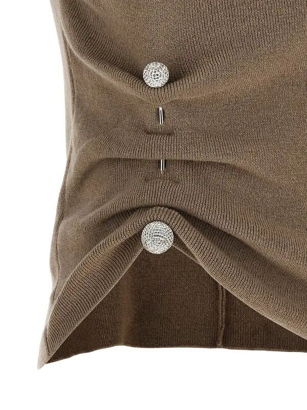 Giuseppe Di Morabito Jewel Embellished Knit Top - Cream