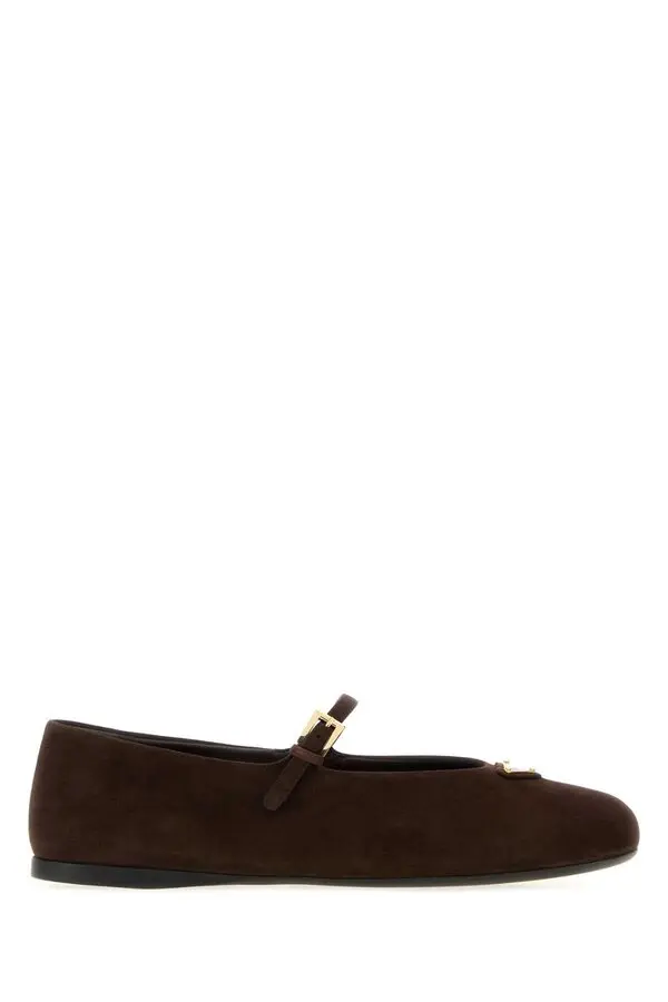 Prada Dark Suede Ballerinas