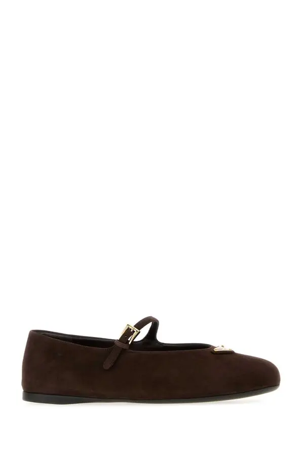 Prada Dark Suede Ballerinas