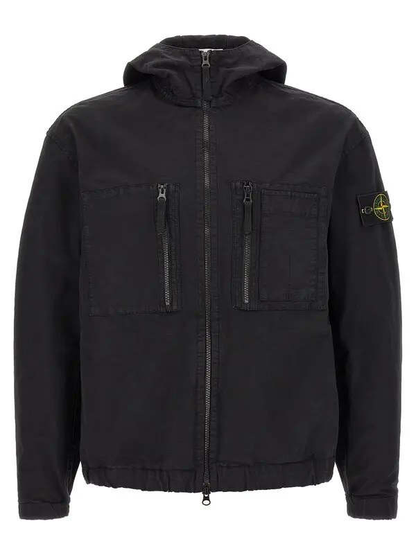 Stone Island 1200011" Organic Cotton Hooded Overshirt