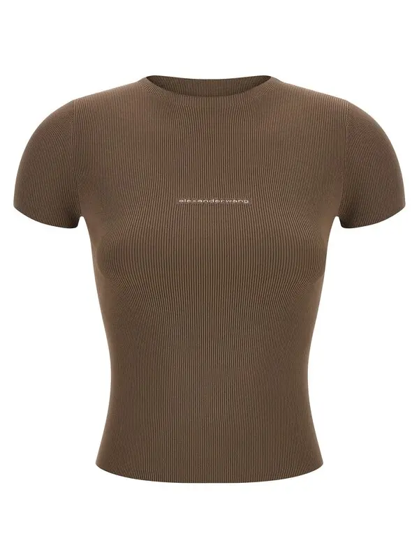 Alexander Wang Ribbed T-shirt With Logo