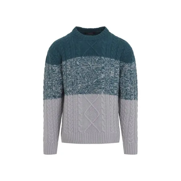 Kiton Wool Cable-knit Crewneck Sweater