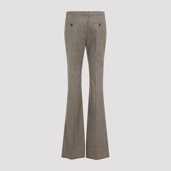Saint Laurent Prince Of Wales Houndstooth Flared Trousers