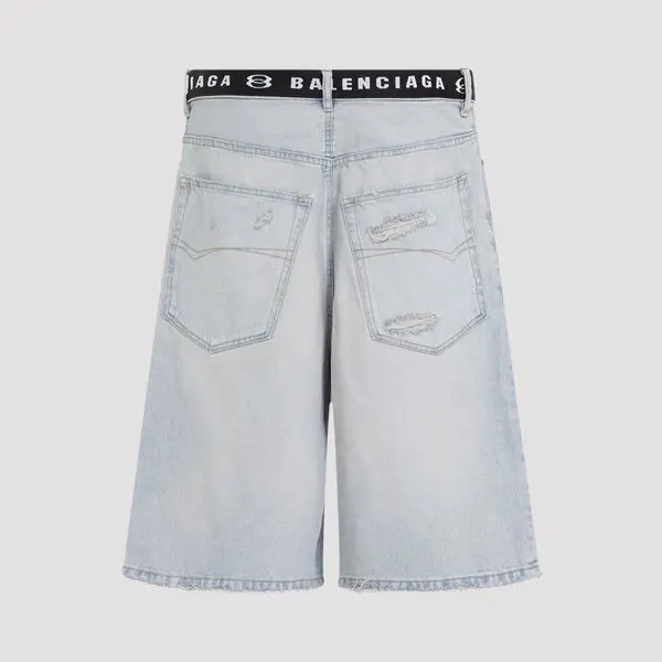 Balenciaga Belted Knee-length Denim Shorts